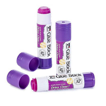 Glue Stick, Purple dries Clear (12/unit), #95628 (E-62) – StudentSupply.com