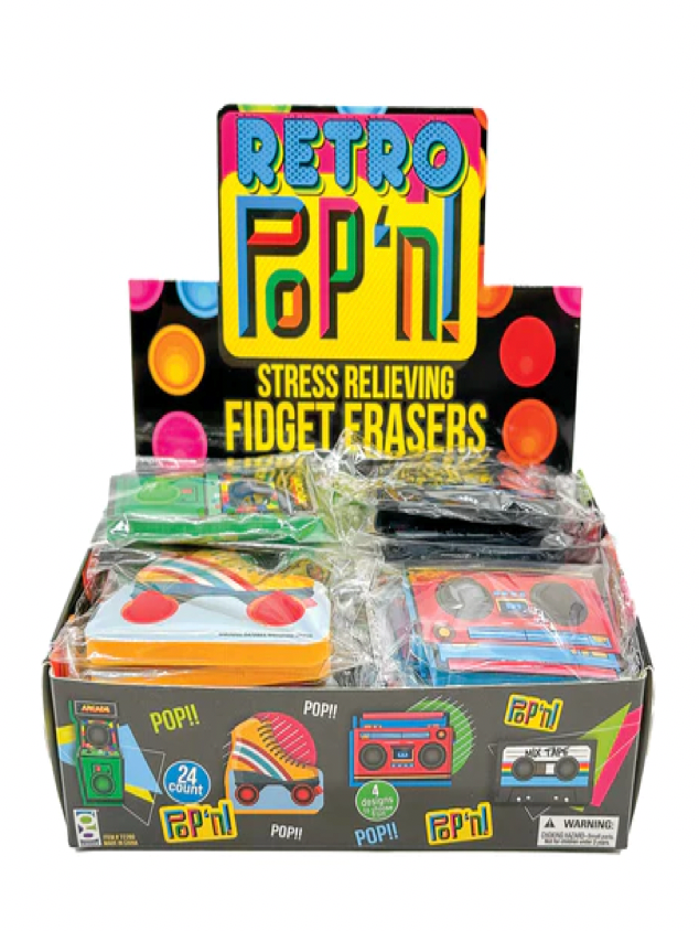 Retro Pop ‘n’ Stress Relieving Fidget Erasers, 24/Unit #72260 (C-1 ...