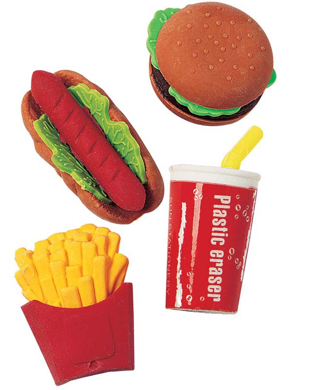 Fast Food Eraser Assortment (48 per unit) #9832 (E-48) – StudentSupply.com