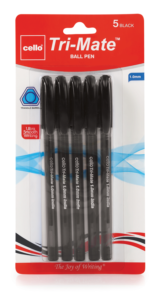 Cello Tri-Mate 5-pack, black ink (60 per unit), #BPTMBK1005, A-15 ...